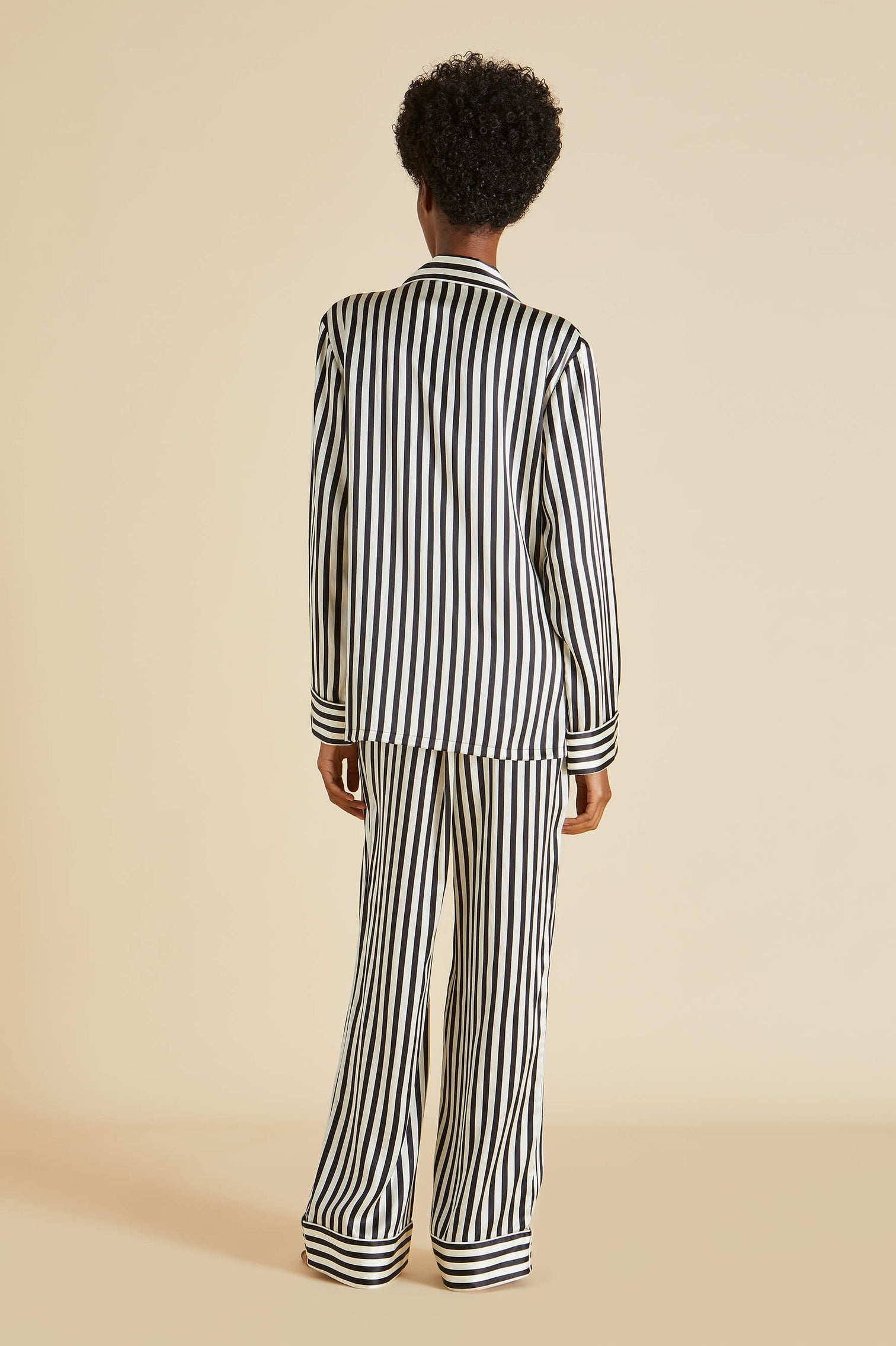 Lila Nika Pajamas In Silk Satin Olivia Von Halle
